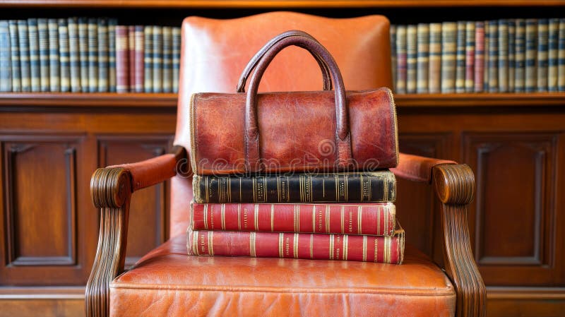 Antique Books Fill a Vintage Tote Bag Situated in a Library Setting ...