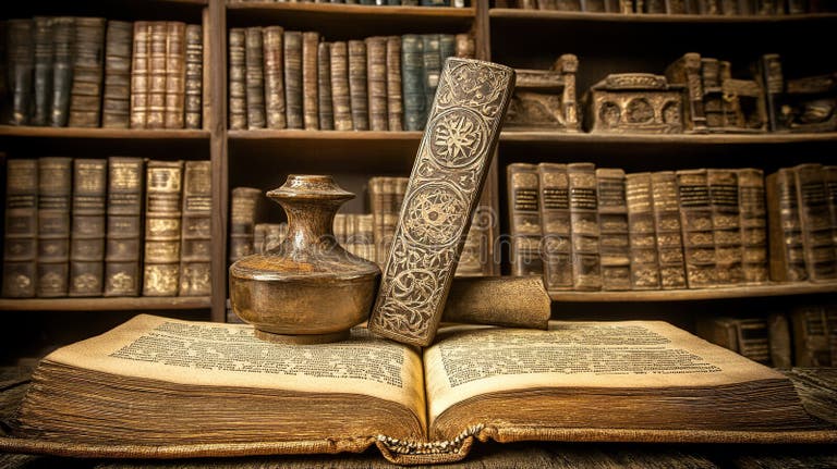 Antique Books, Inkwell, Library, Knowledge, Research Stock Photo ...
