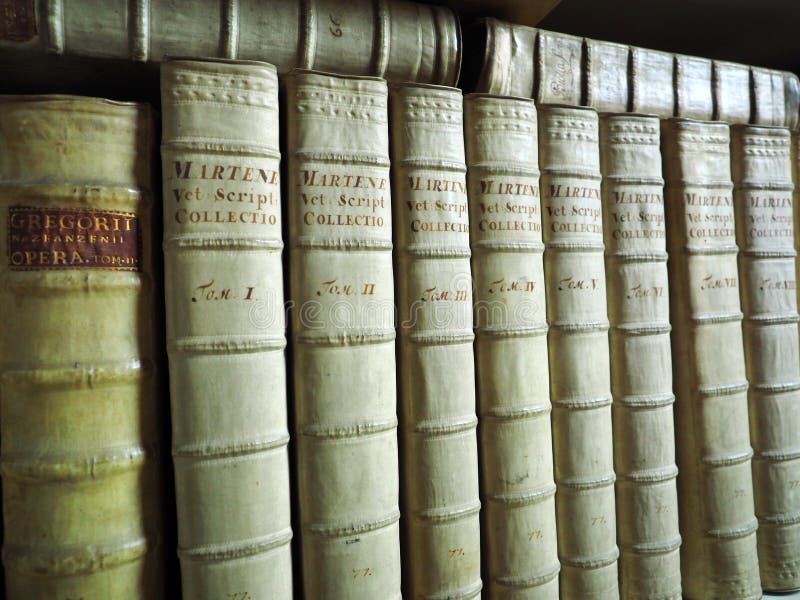 Antique books in a library editorial stock image. Image of bookstore ...