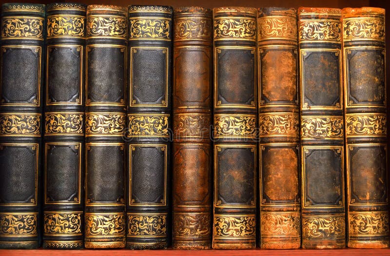 Antique Books in Old Library Stock Image - Image of history, cupboard ...