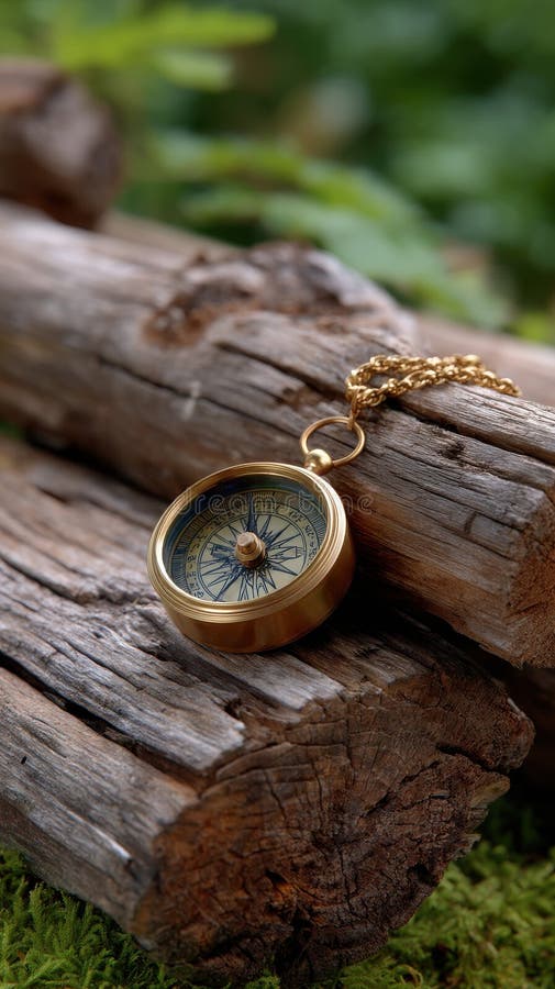 Antique Brass Compass Vintage Map Forest Stock Photos - Free & Royalty ...