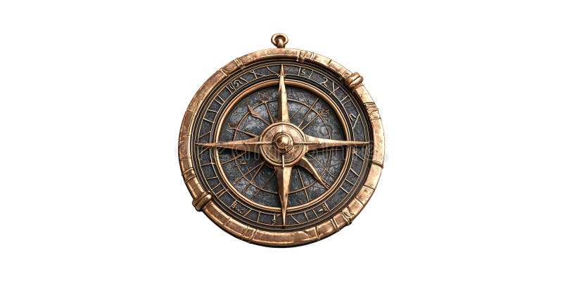 Antique Brass Compass Rose. Symbol of Navigation and Exploration ...