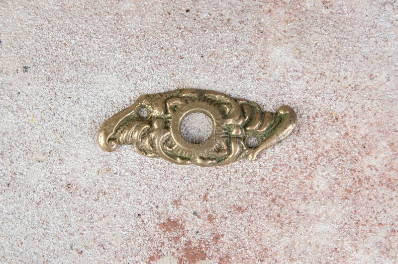 Antique Brass Handlehole Covers Stock Photo - Image of fittings ...