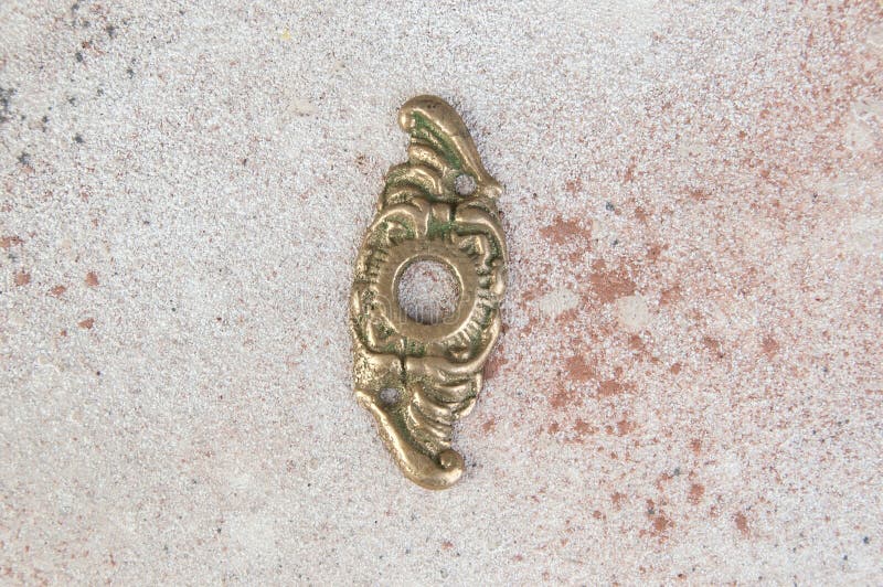 Antique Brass Handlehole Covers Stock Image - Image of antique ...