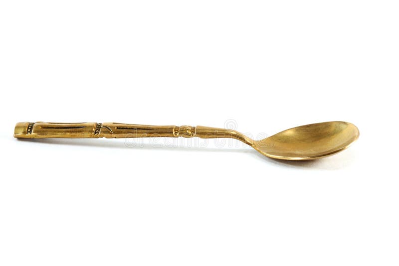 Brass spoon and fork stock image. Image of aged, vintage - 54701827