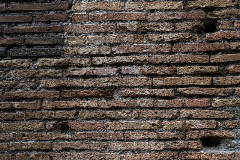 Antique Brick Wall Texture in Rome Stock Image - Image of rustic ...