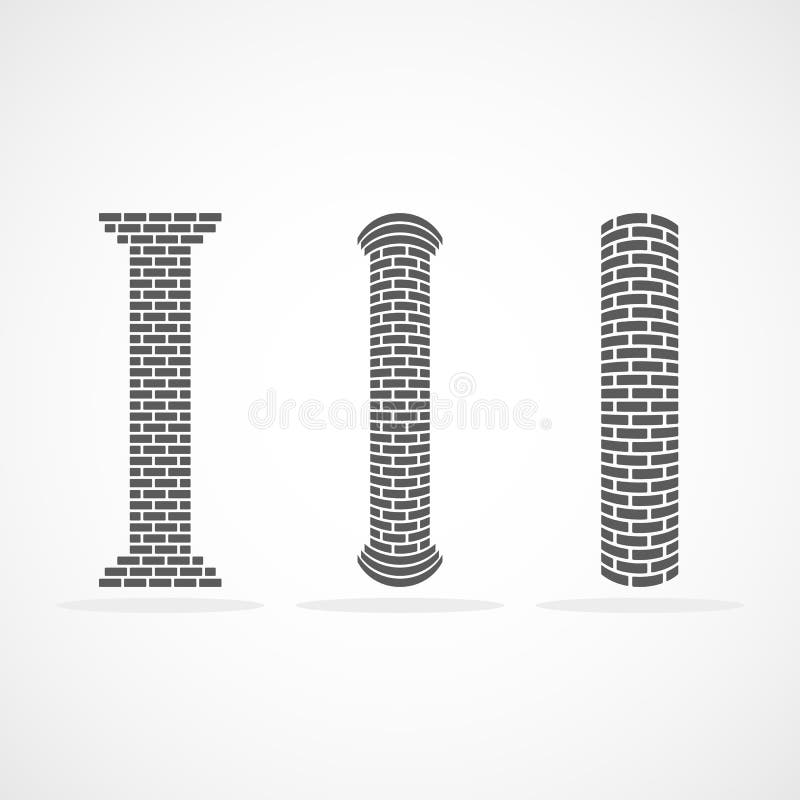 Antique Bricks Columns. Vector Illustration Stock Illustration ...