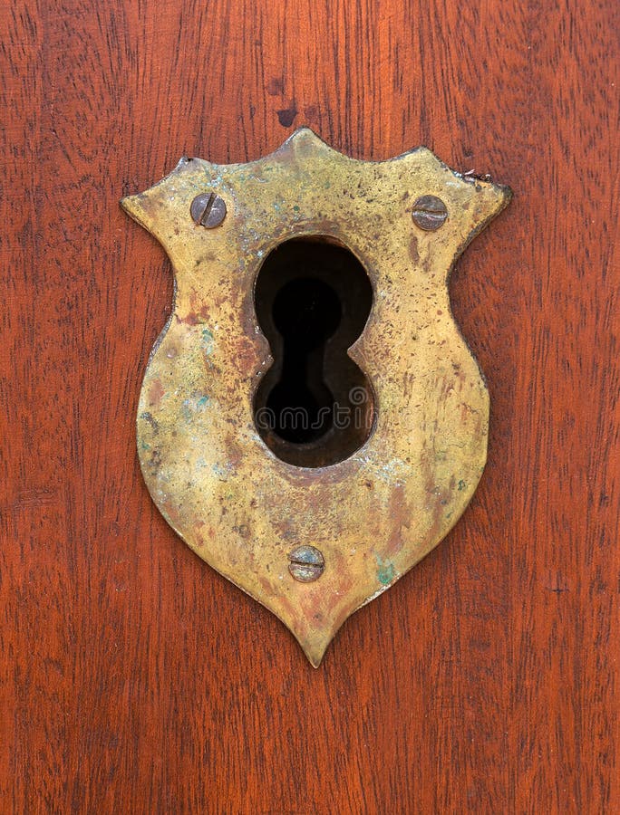 Bronze Keyhole Old Wood Door Stock Image - Image of antique, gate ...
