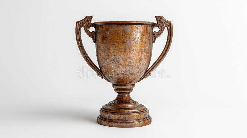 Antique Bronze Trophy on White Background Award Ceremony Stock ...