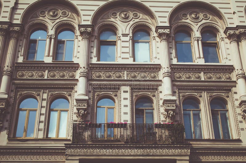 Antique building windows stock image. Image of window - 75442195