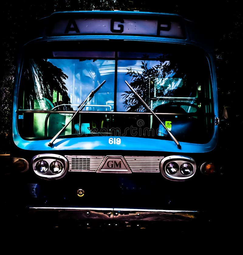 Antique bus editorial photo. Image of historic, blue - 102833176