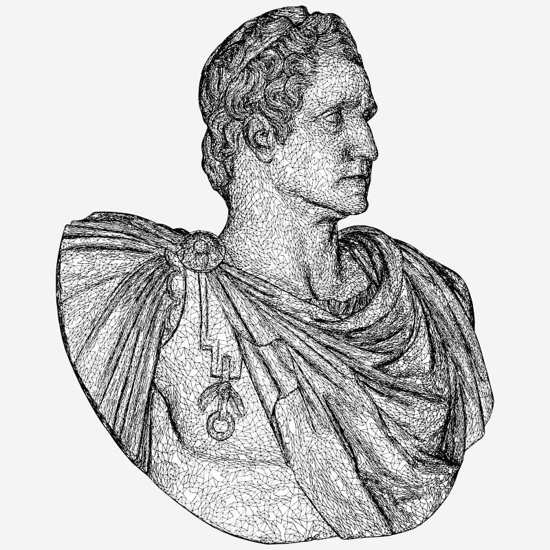 Antique Bust Classical Marble Sculpture Vector. Isolated on Background ...