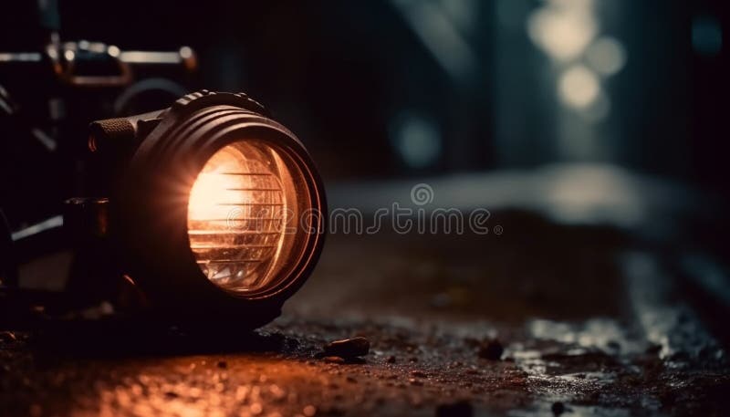 Antique Camera Lens Reflects Shiny Chrome Spotlight Generated by AI ...