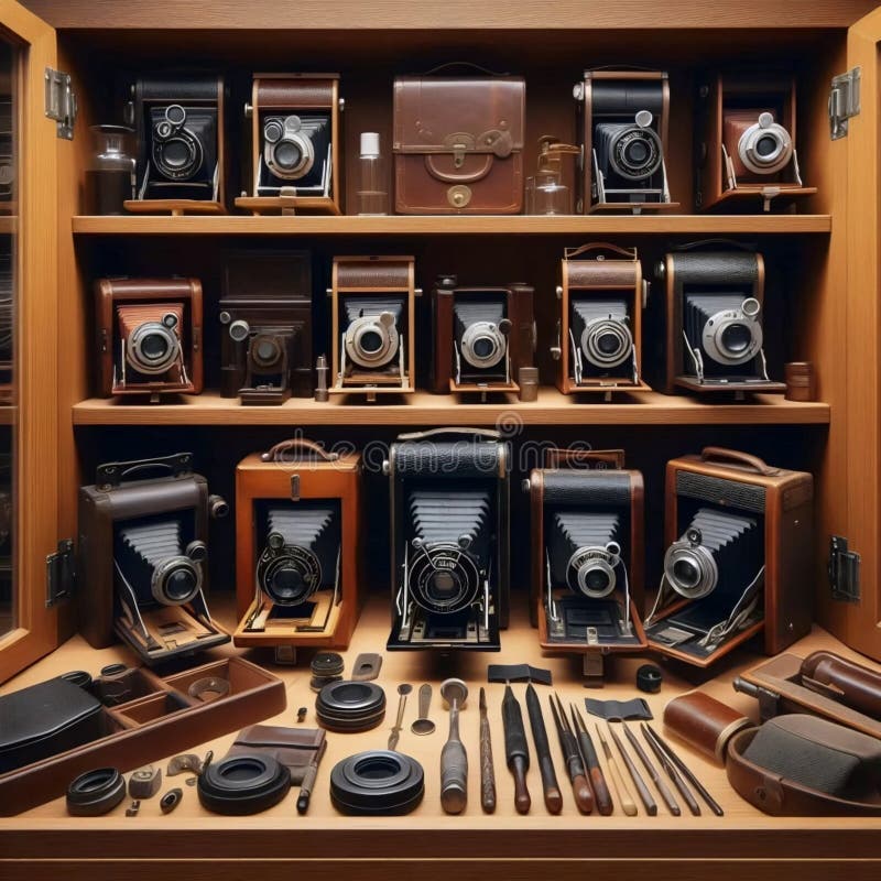 Antique Camera Shop Display, Ai Generated Image Stock Photo - Image of ...