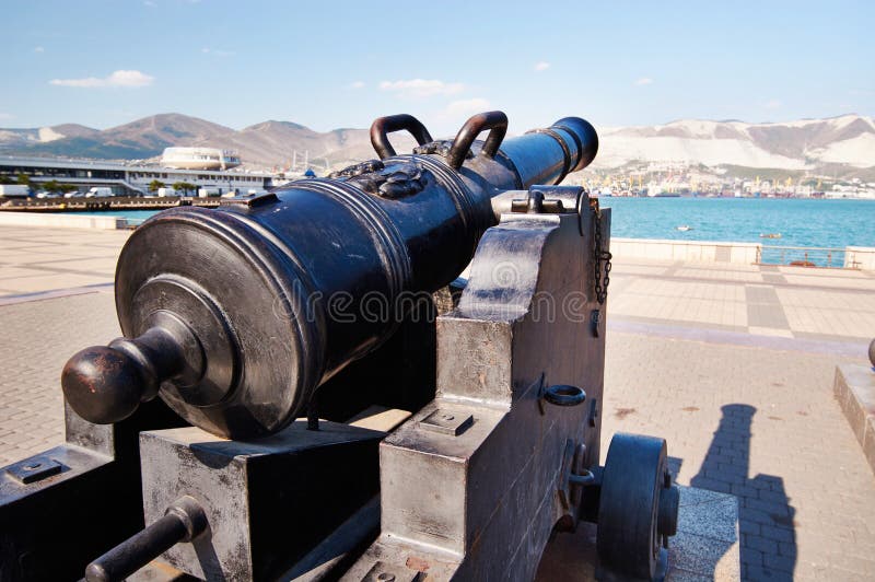 Antique Cannon on Gun Carriage Stock Photo - Image of historical, back ...