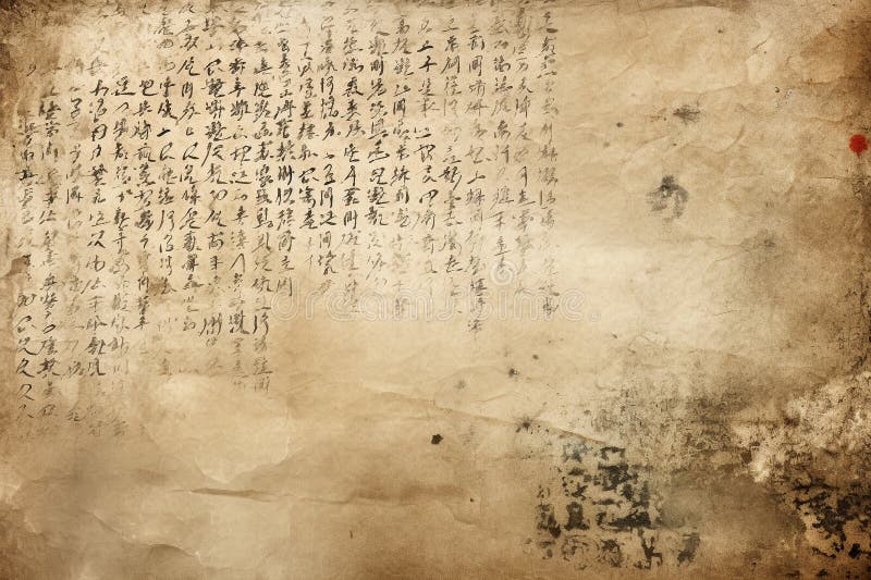 Antique Canvas with Japanese Characters, Kanji, Japanese Language. AI ...