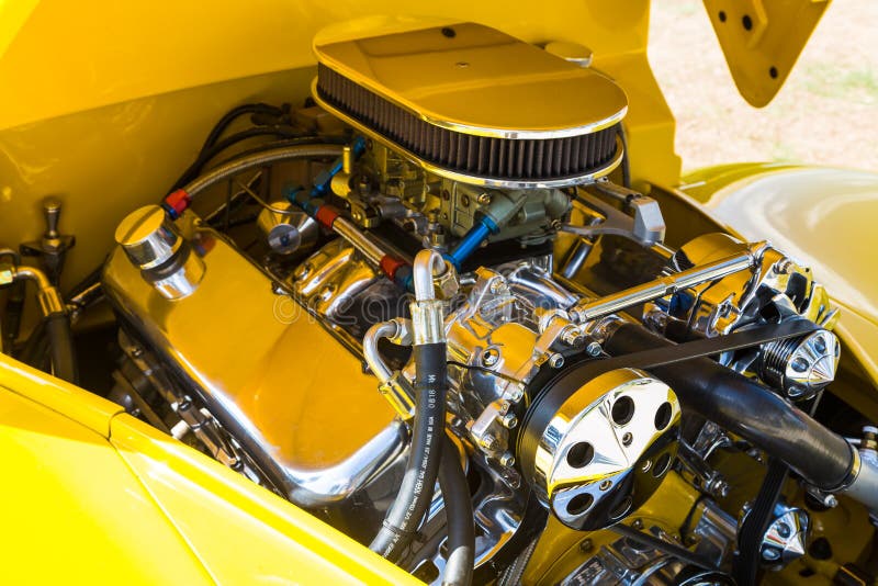 Antique Car Engine stock photo. Image of hoses, belt - 45801082