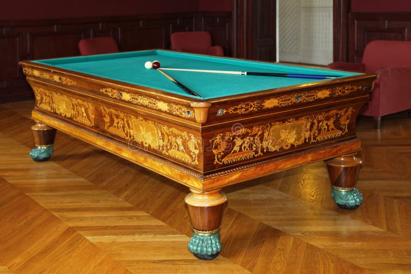 Antique Carom Billiard Table Stock Photo - Image of oldfashioned ...