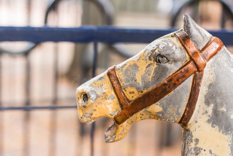 Antique Carousel Horses with Textures Added Stock Image - Image of ...