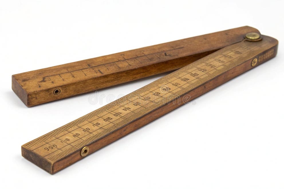 Antique Carpenterâ€™s Folding Ruler of 19th Century Stock Illustration ...