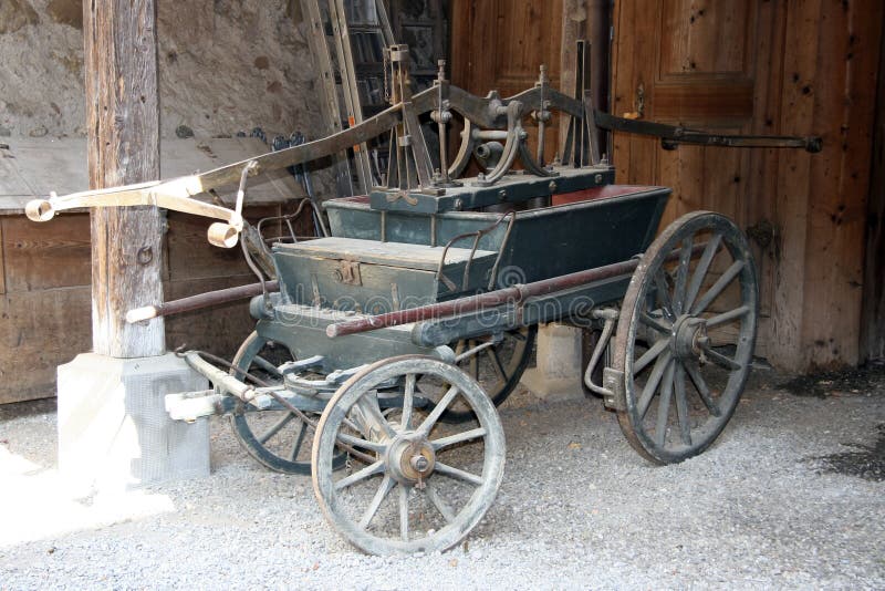 Antique carriage editorial stock photo. Image of village - 215072458