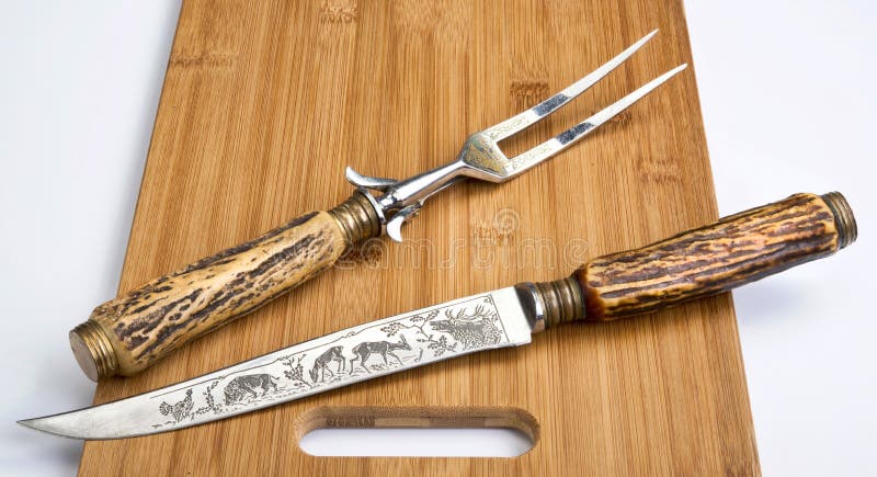 Antique Carving Set. stock image. Image of silver, tableware - 77063881