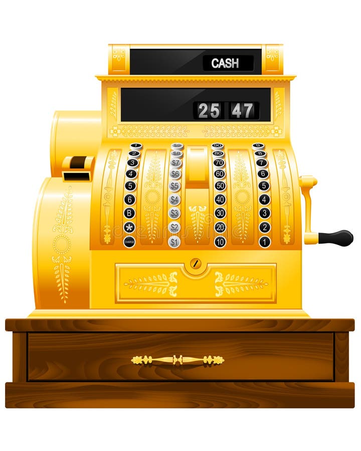 Antique cash register stock vector. Illustration of checkout - 22754618