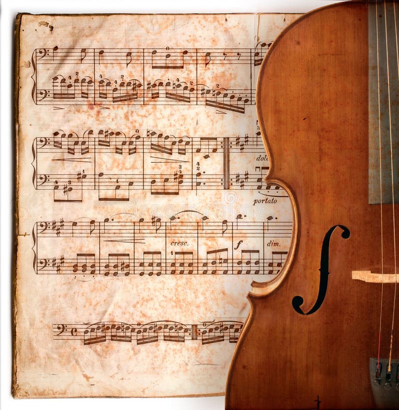 Antique Stained Music Score Stock Illustration - Illustration of song ...