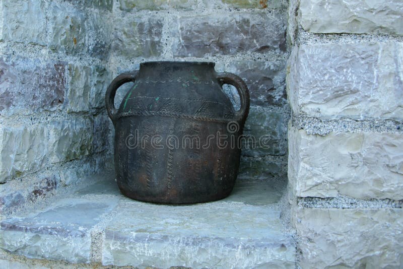 Antique Ceramic Pot, Used Traditionally for Storage or Cook Stock Image ...