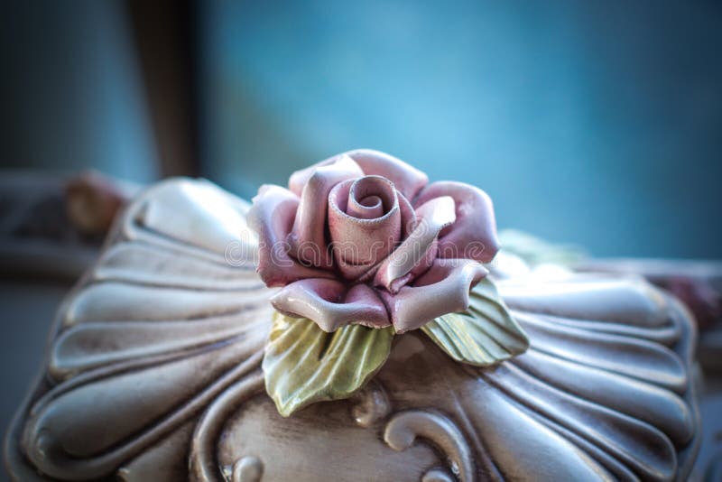 Antique ceramic rose stock image. Image of flower, smooth - 39229463