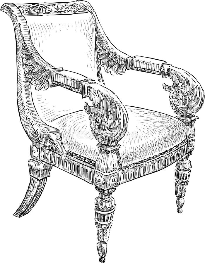 Antique chair stock vector. Illustration of comfort, carving - 53235197