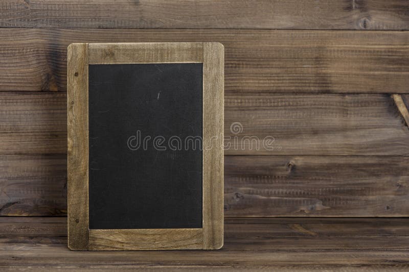 Antique Chalkboard on Wooden Texture. Rustic Background Stock Photo ...