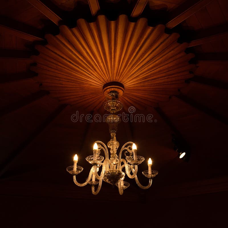 Antique Chandelier, View from Below Stock Image - Image of decor ...