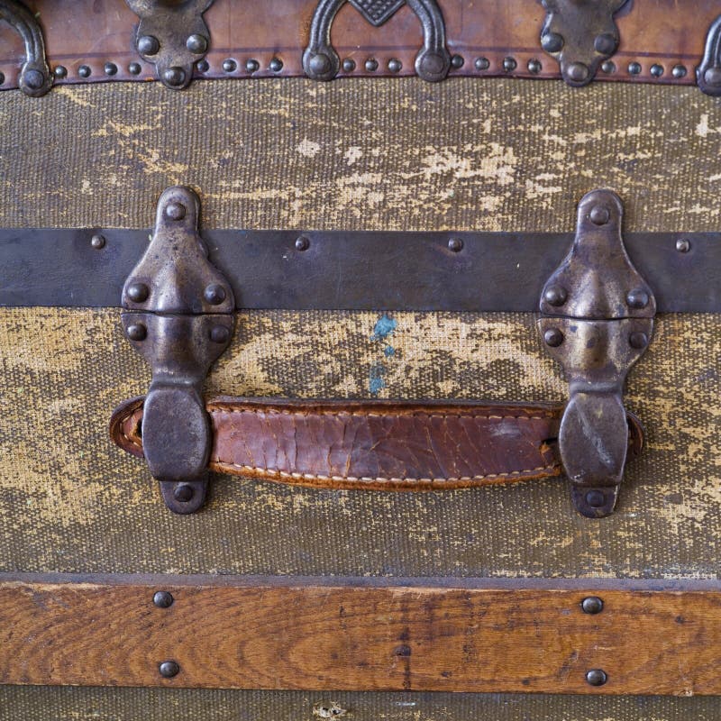 Antique Chest, Closed Old Wooden Box with Metal Lock Stock Image ...