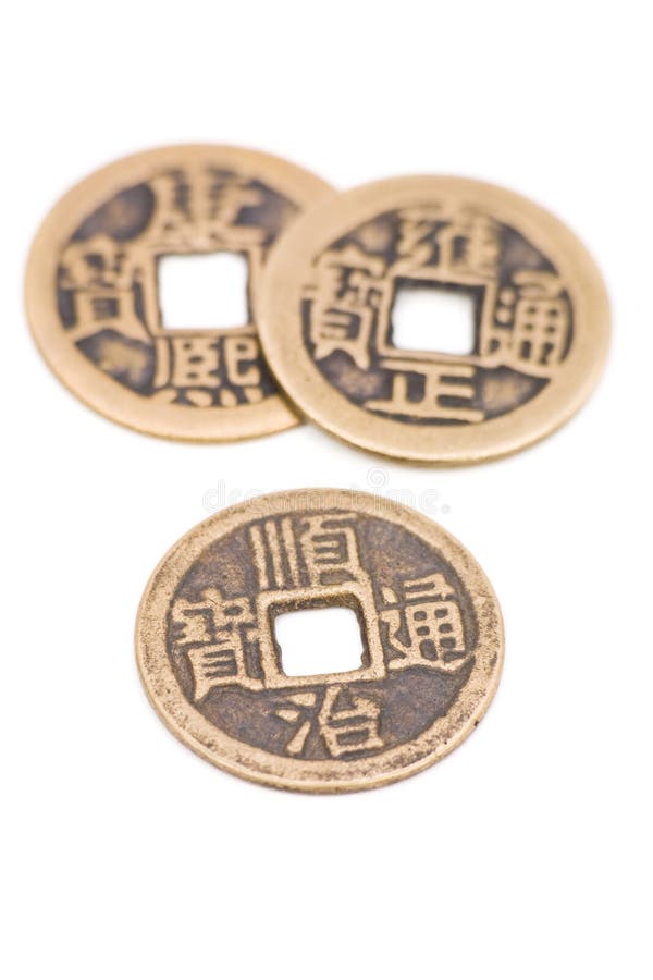 Antique chinese coins stock image. Image of background - 3987853