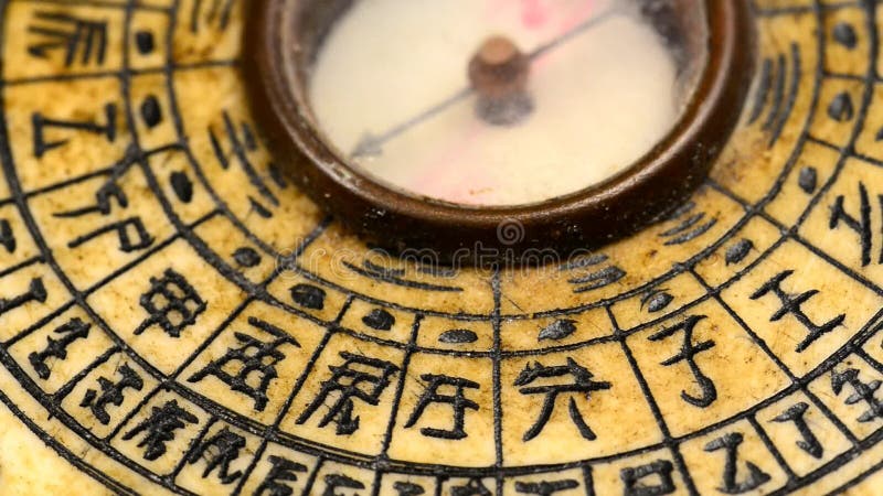 Antique Chinese Feng Shui Compass Stock Video - Video of antique, asia ...