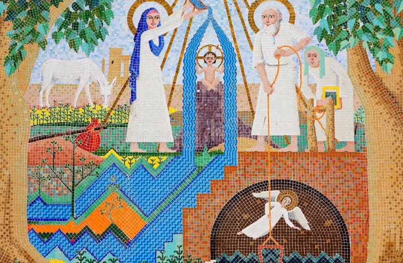 The Antique Christian Mosaic Art Stock Image - Image of saint, coptic ...