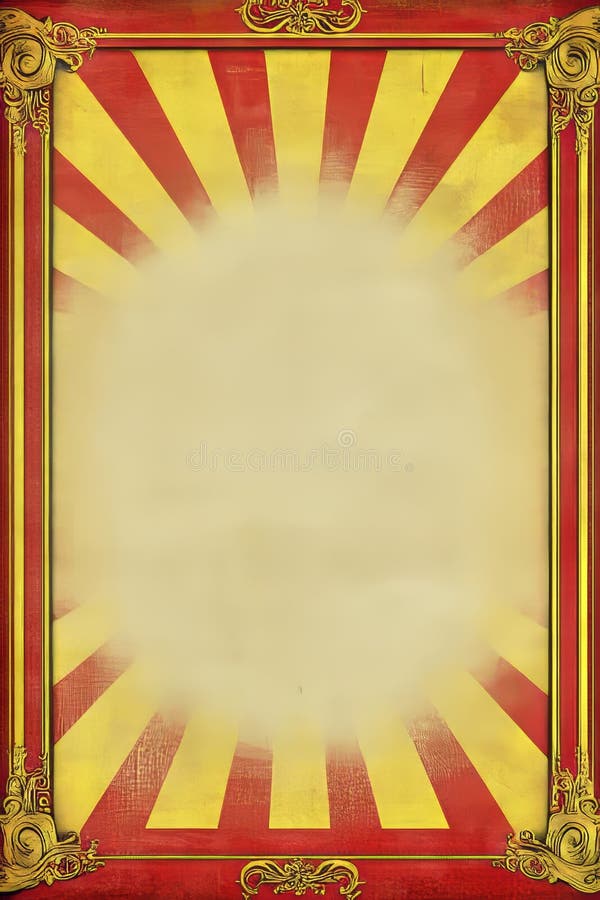 Antique Circus Carnival Poster Backdrop Highlighted by a Golden Frame ...