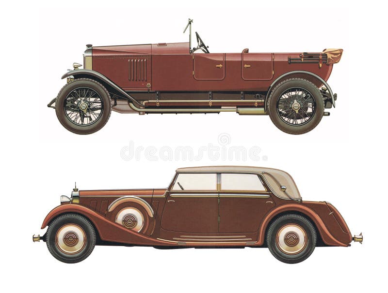 Antique Classic Cars / Set of Two Antique Classic Cars Stock ...