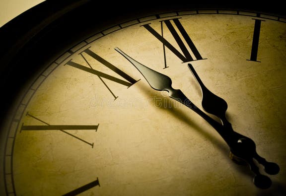 Antique clock stock image. Image of dial, roman, midnight - 15746549