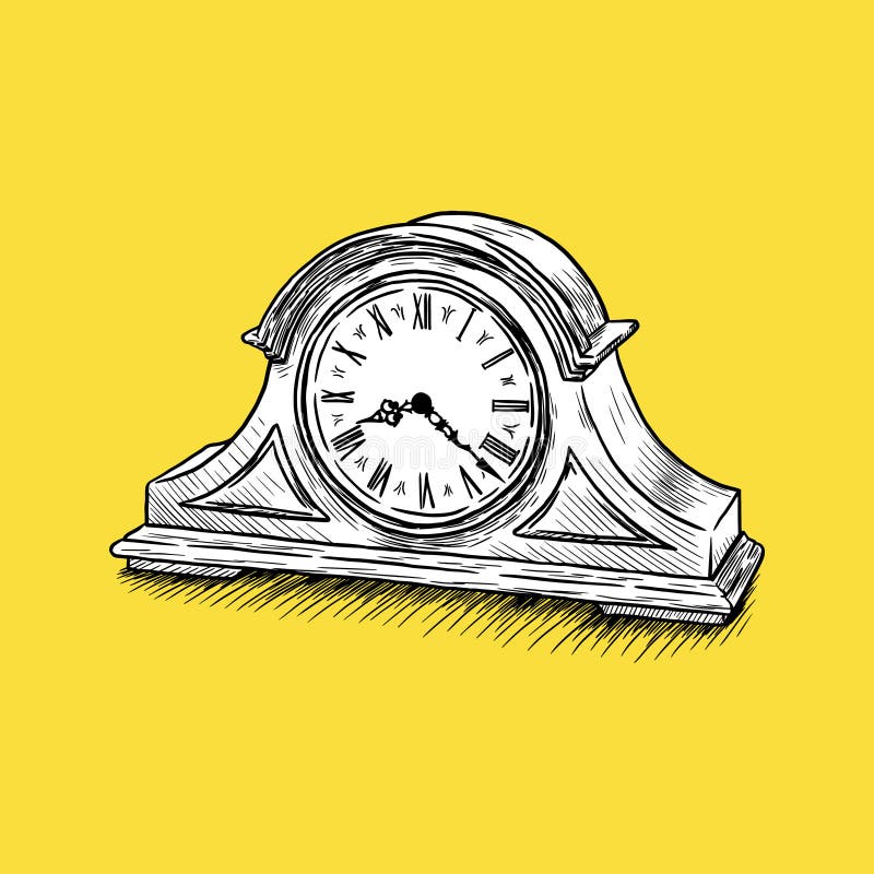 Antique Clock Drawing, Antique, Sketch and Vintage Stock Vector ...