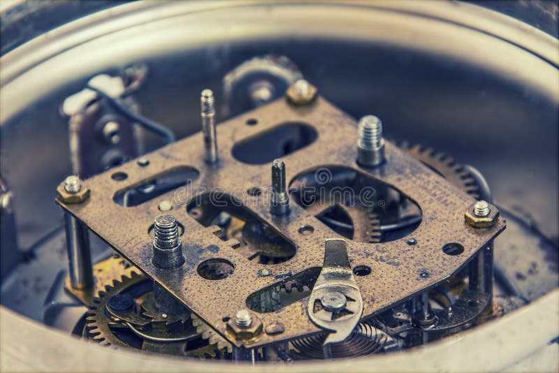 Antique clock inside stock photo. Image of mechanical - 58803144