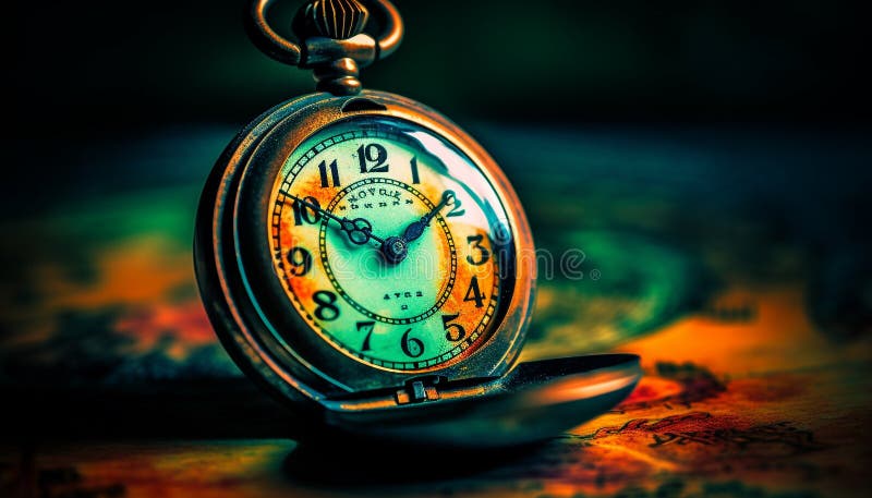 Antique Clock Minute Hand Nears Midnight Countdown Generated by AI ...