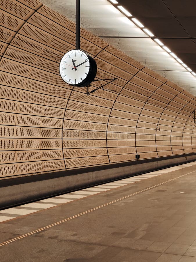 Antique Clock in a Train Station in Scandinavian Editorial Photography ...