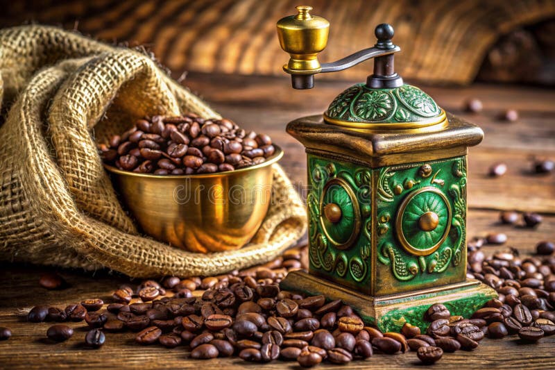 Antique Coffee Grinder. Vintage Old Coffee Grinder Stock Photo - Image of concept, color: 361716068