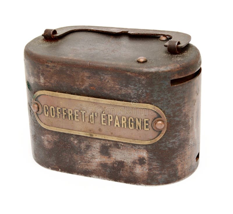 Antique coin bank stock image. Image of scratched, metal - 3377023
