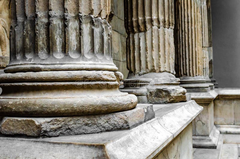 Antique Column of a Building Close-up. Stock Photo - Image of ...