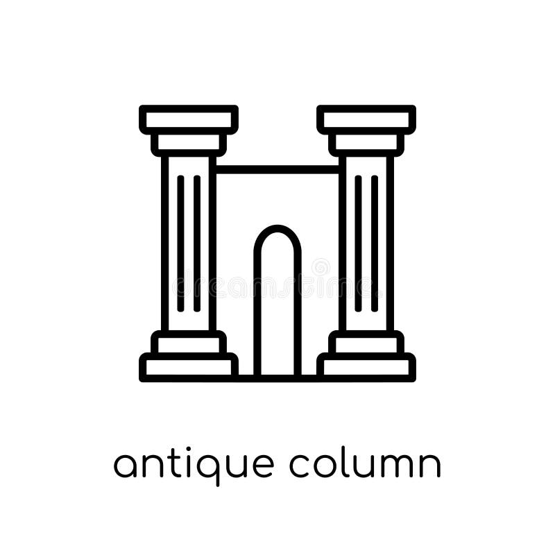 Antique Column Icon Black Style Isolated White Background Greece ...