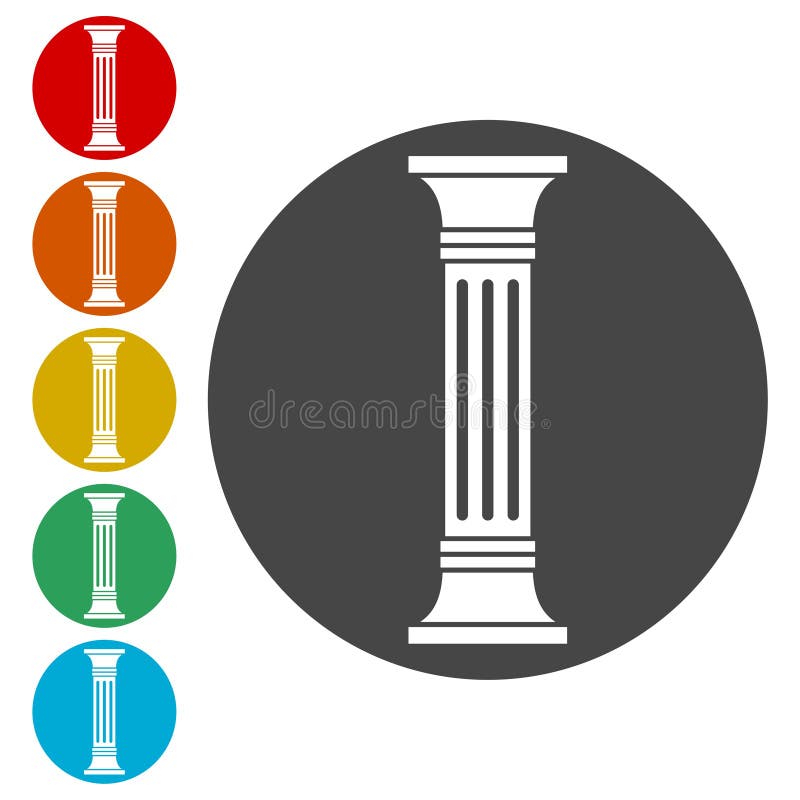 Antique Column Icon stock vector. Illustration of column - 107559387