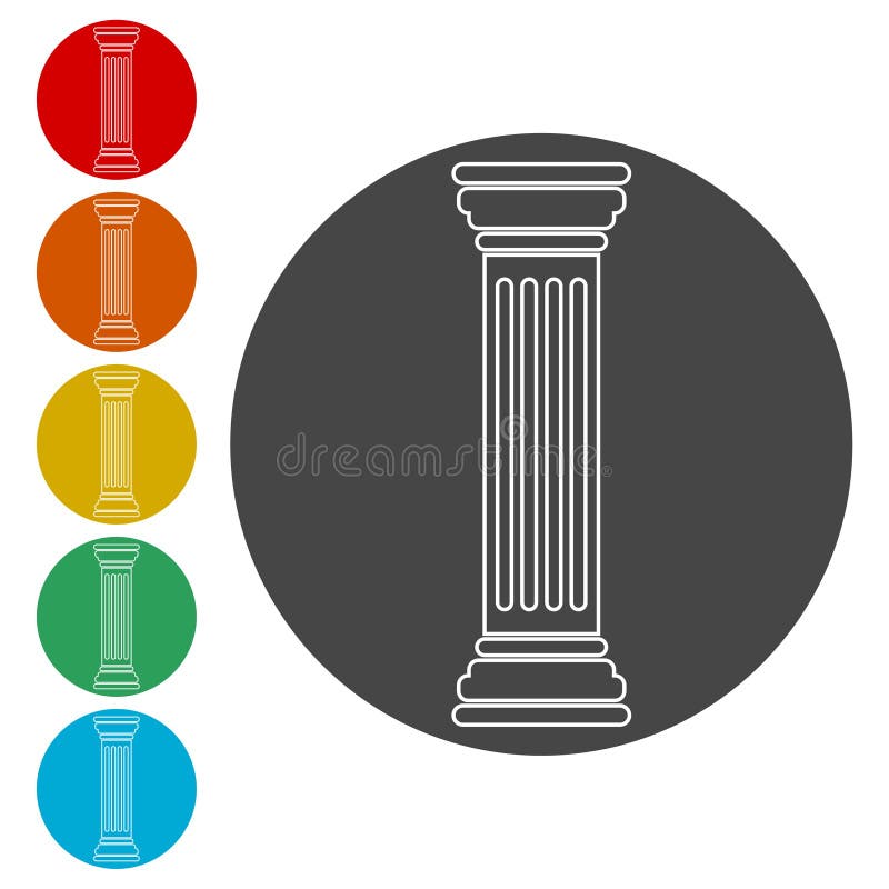 Antique Column Icon stock vector. Illustration of decor - 107559579